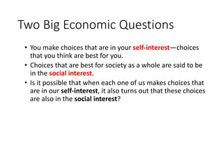 Lec 02 Scarcity, Basic Economic Questions