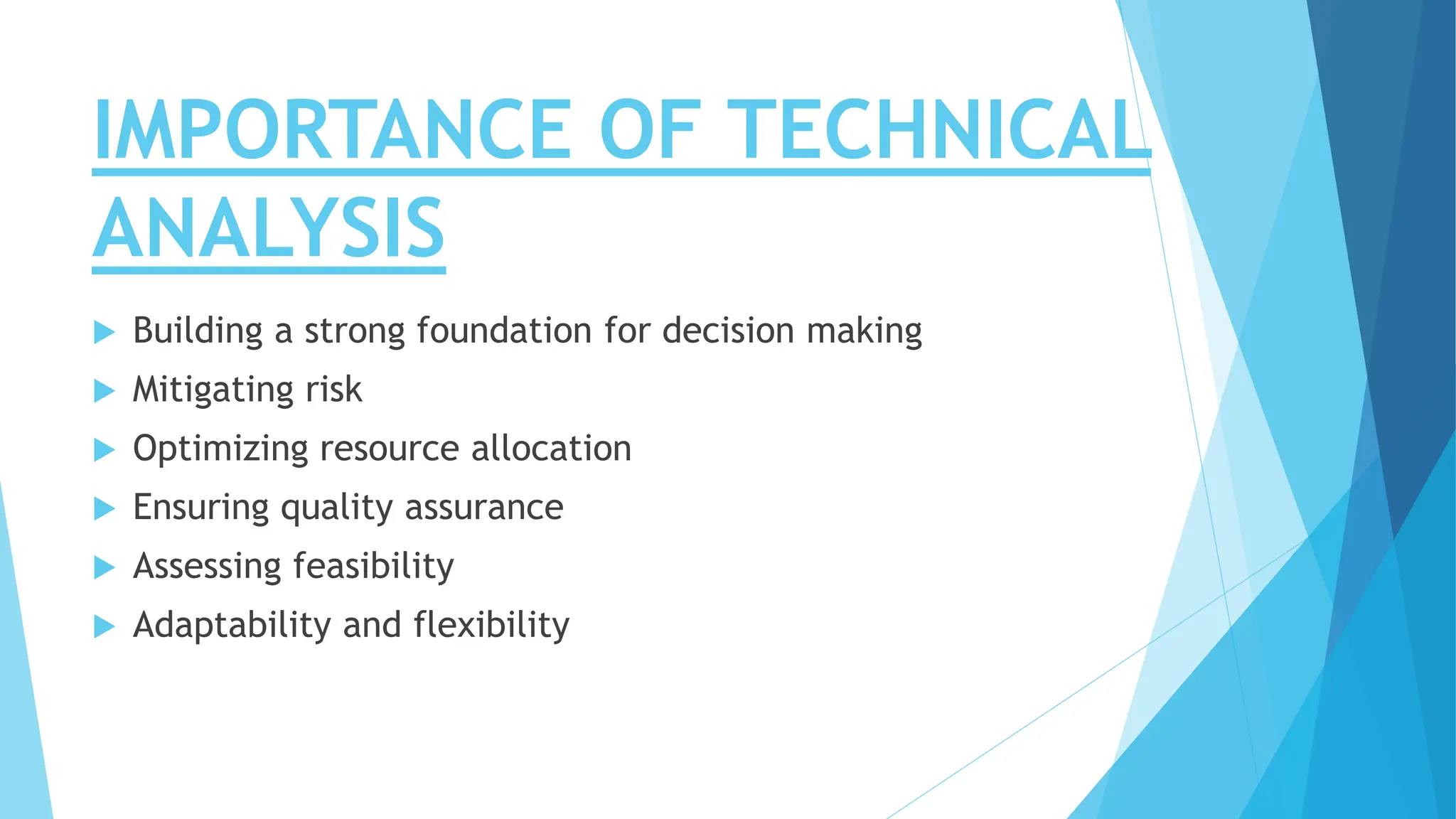 Project management- technical analysis for MBA students | PPTX