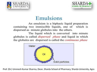 Biphasic liquids- Emulsions: Definition, classification, emulsifying ...