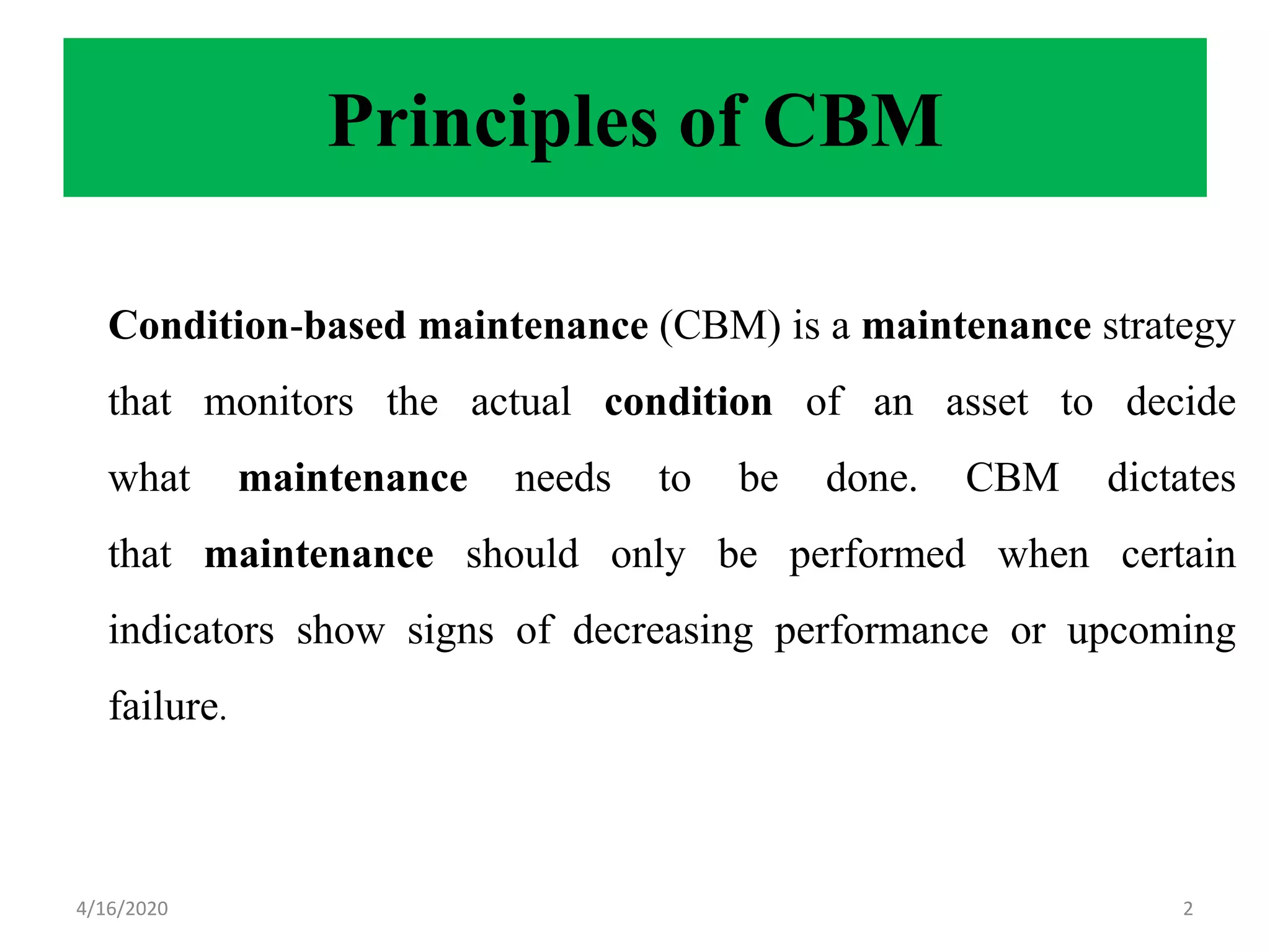 Condition Based Maintenance | PPT