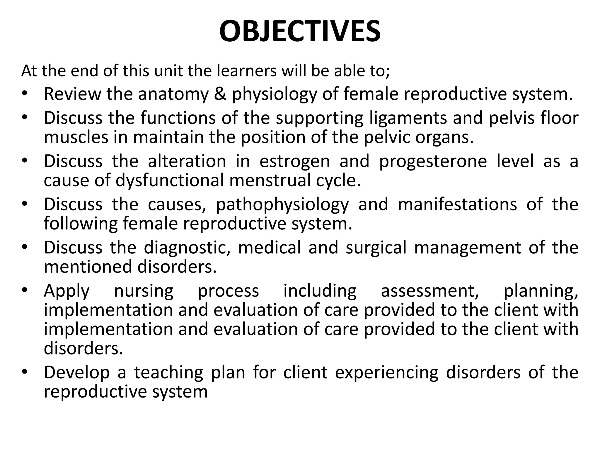 Unit-04 Part (A) Female Reproductive Disorders Provided By Khyber ...