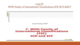 Unit-07 International classification of functional disability pptx | PPTX