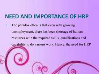 HUMAN RESOURCE PLANNING | PPTX