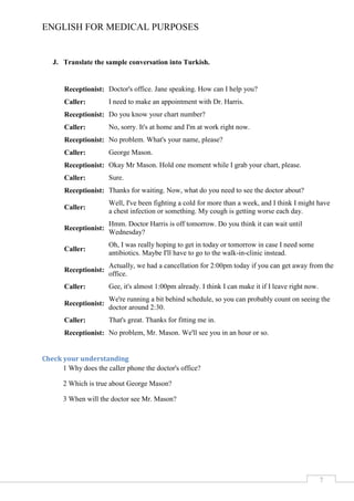 Making a Doctor's Appointment | PDF