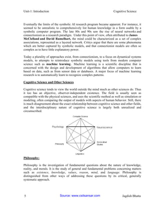 Cognitive science Unit 1 | PDF