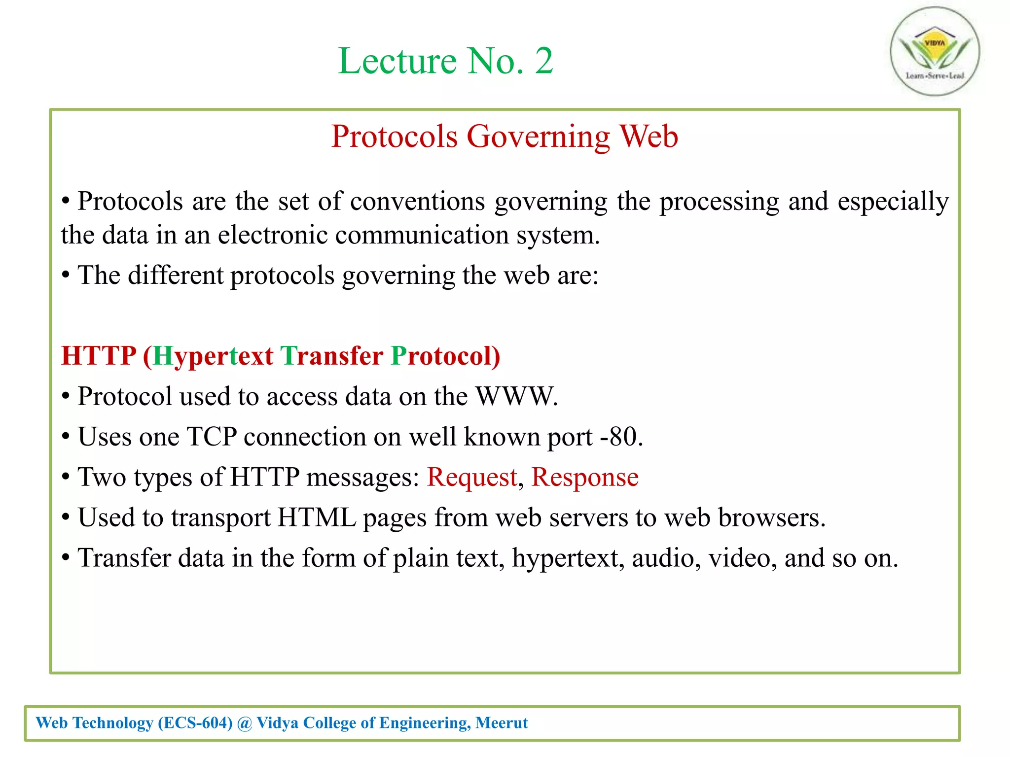 Introduction to Web Technology | PPTX