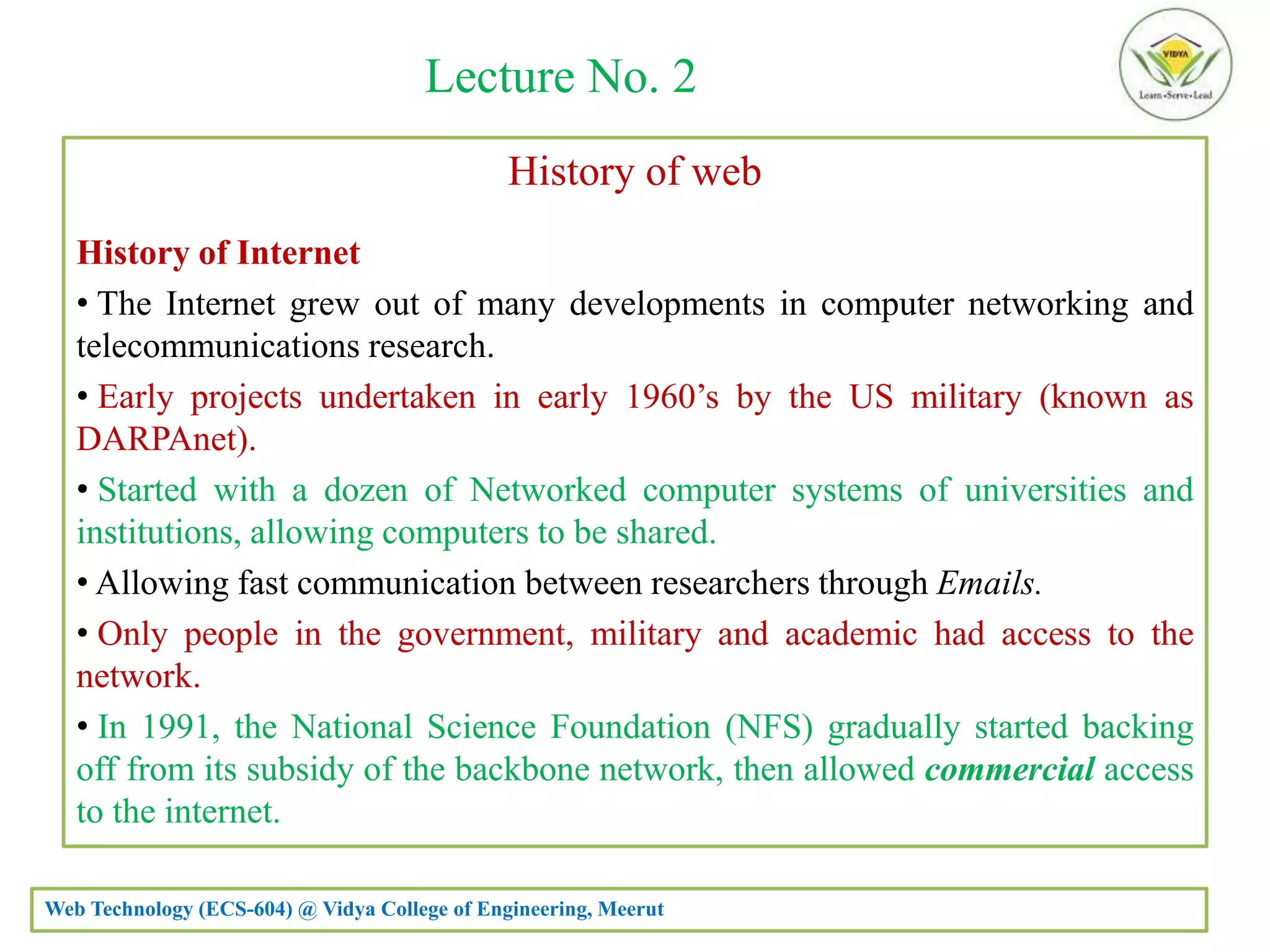 Introduction to Web Technology | PPTX