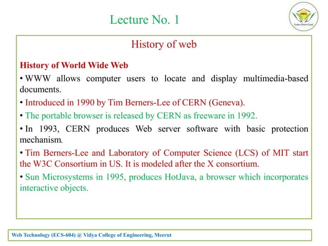 Introduction to Web Technology | PPT
