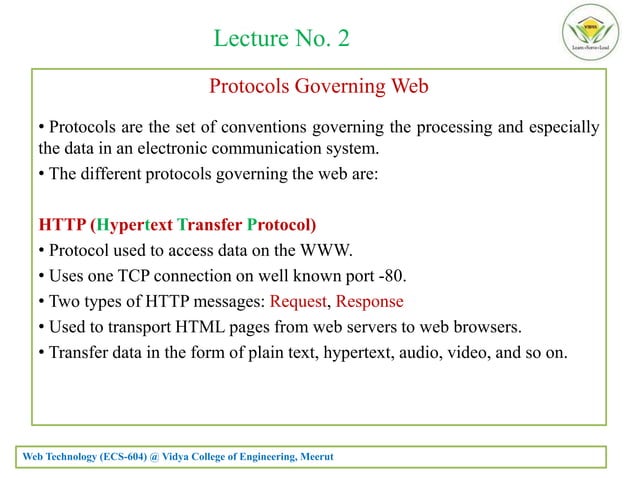 Introduction to Web Technology | PPTX