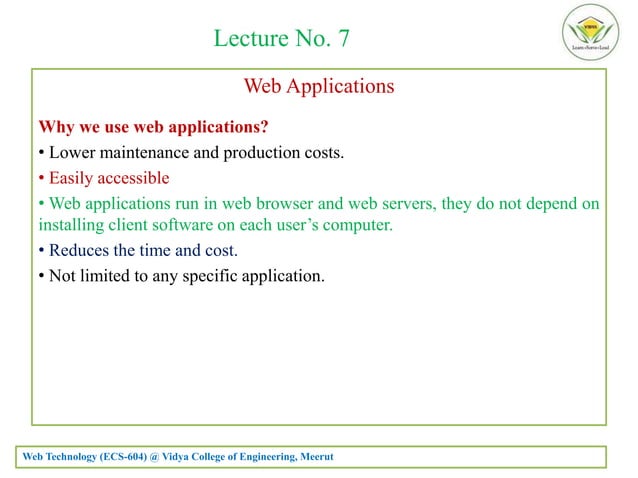 Introduction to Web Technology | PPT