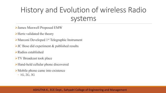 Unit 1 Introduction to wireless telecommunication system and networks ...