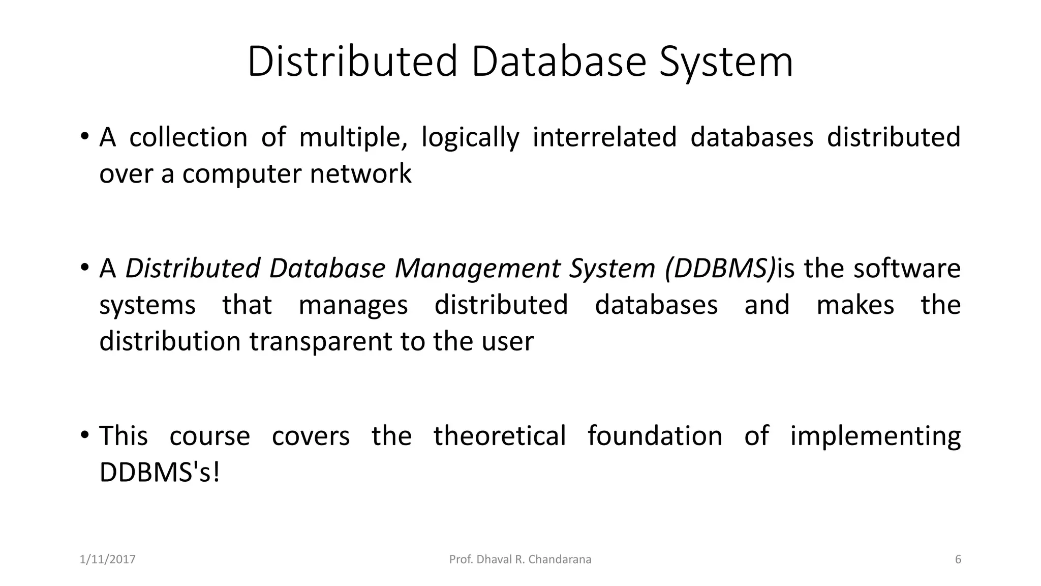 Distributed DBMS - Unit 1 - Introduction | PPT Distributed DBMS - Unit 1 - Introduction | PPT