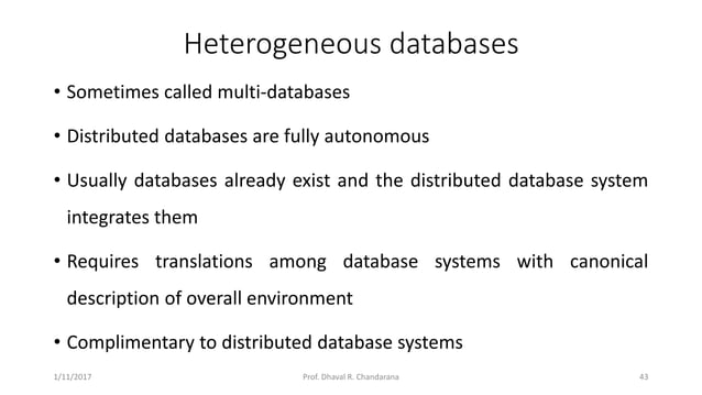 Distributed DBMS - Unit 1 - Introduction | PPT Distributed DBMS - Unit 1 - Introduction | PPT