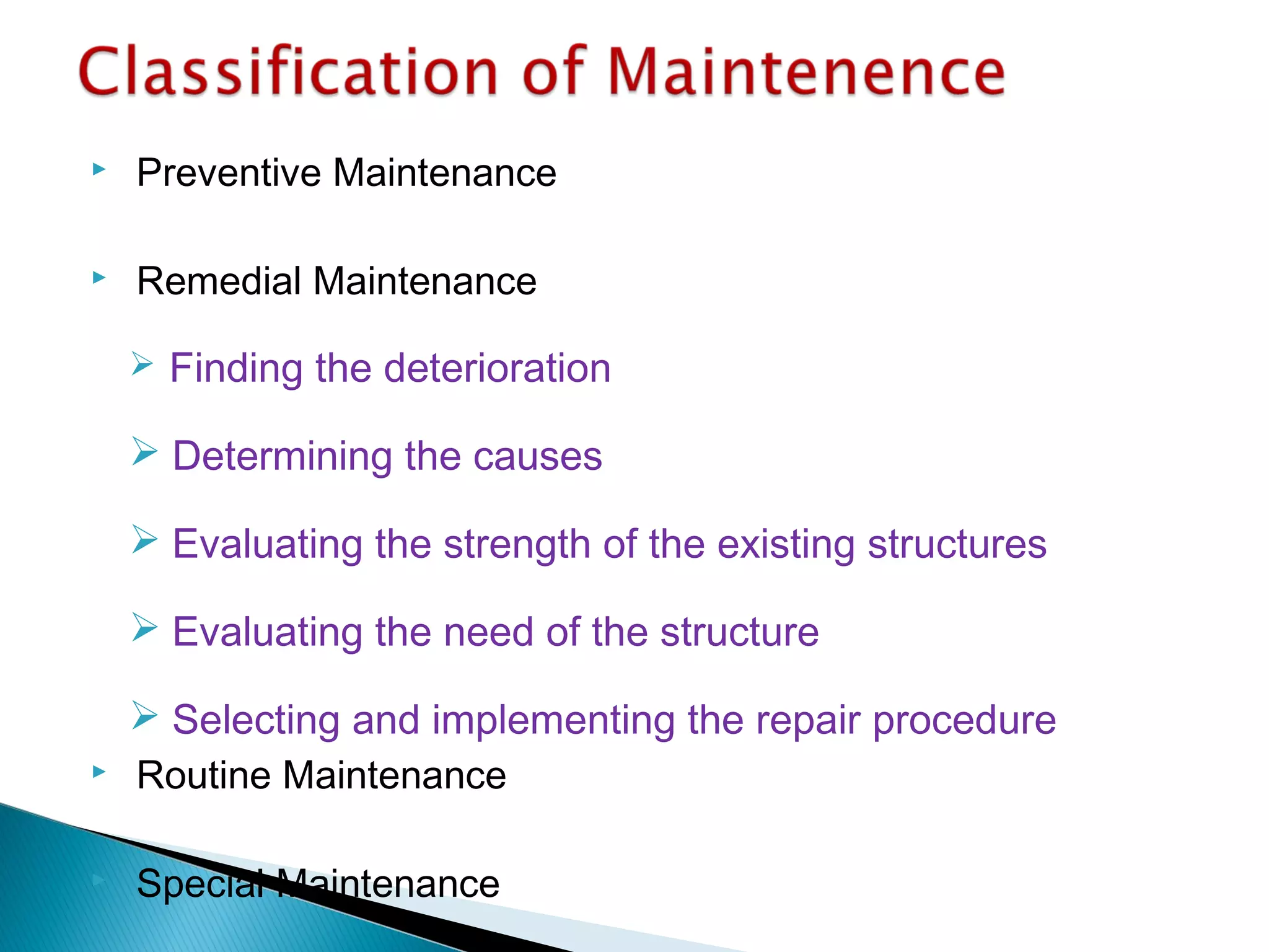 MAINTENANCE AND REPAIR STRATEGIES | PPT