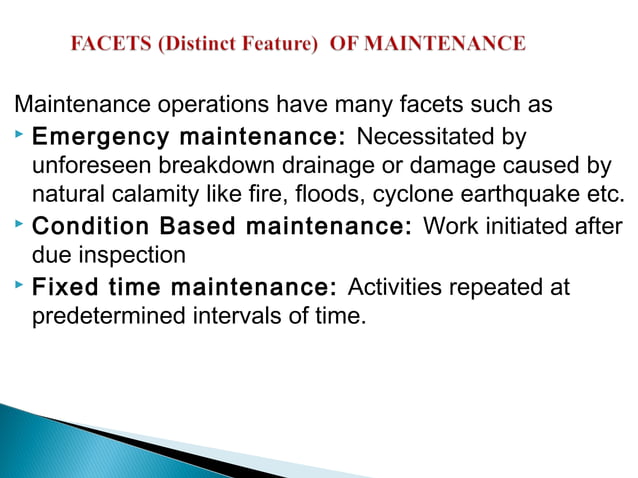 MAINTENANCE AND REPAIR STRATEGIES | PPT