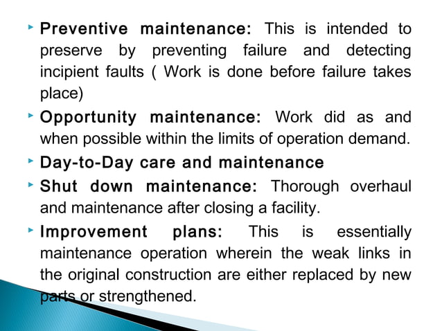 MAINTENANCE AND REPAIR STRATEGIES | PPT