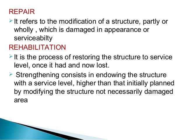 MAINTENANCE AND REPAIR STRATEGIES