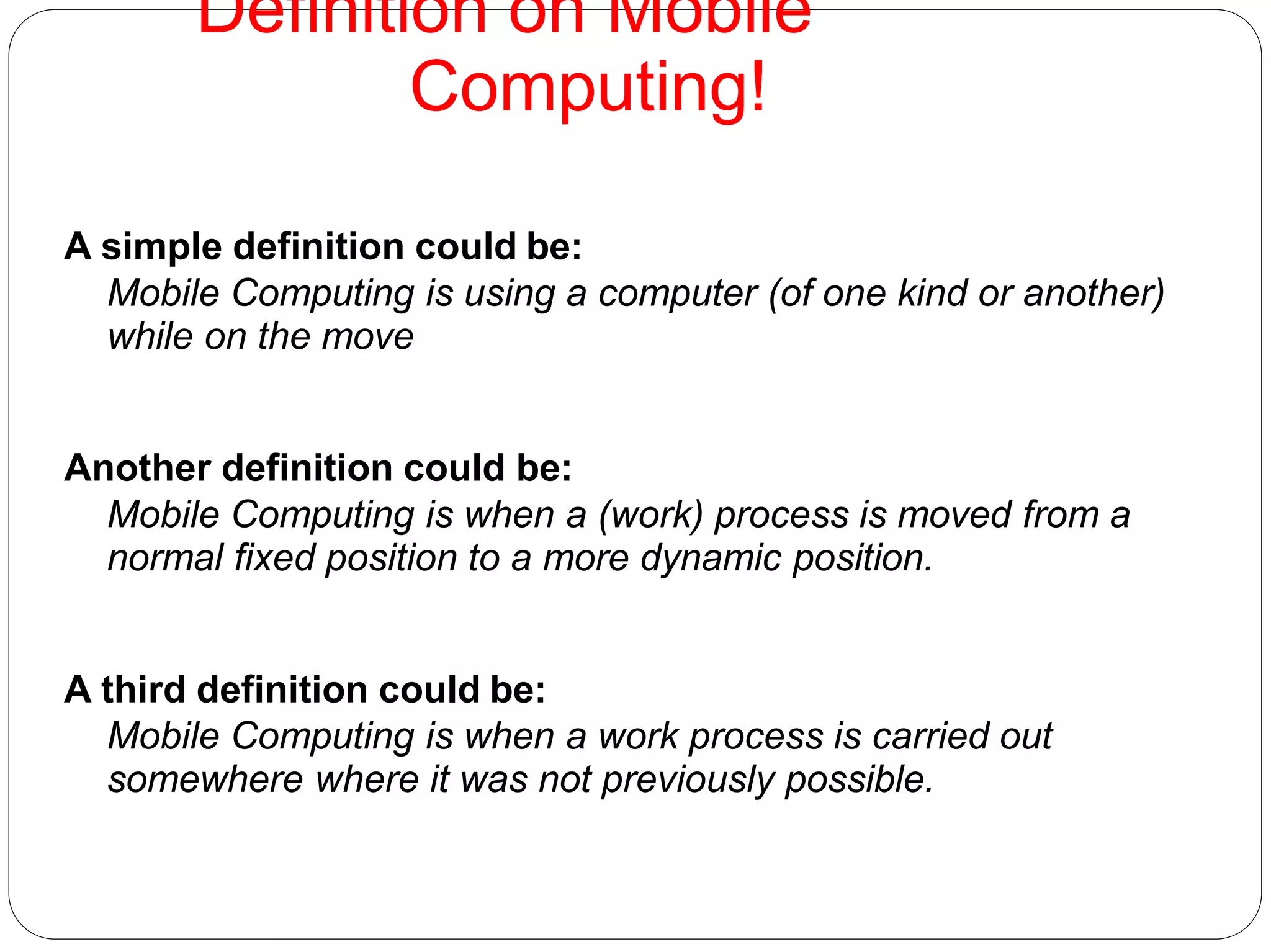 Mobile computing-Unit 1,GSM | PPT