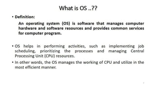 OS Unit 1 - Introduction to Operating System | PPT