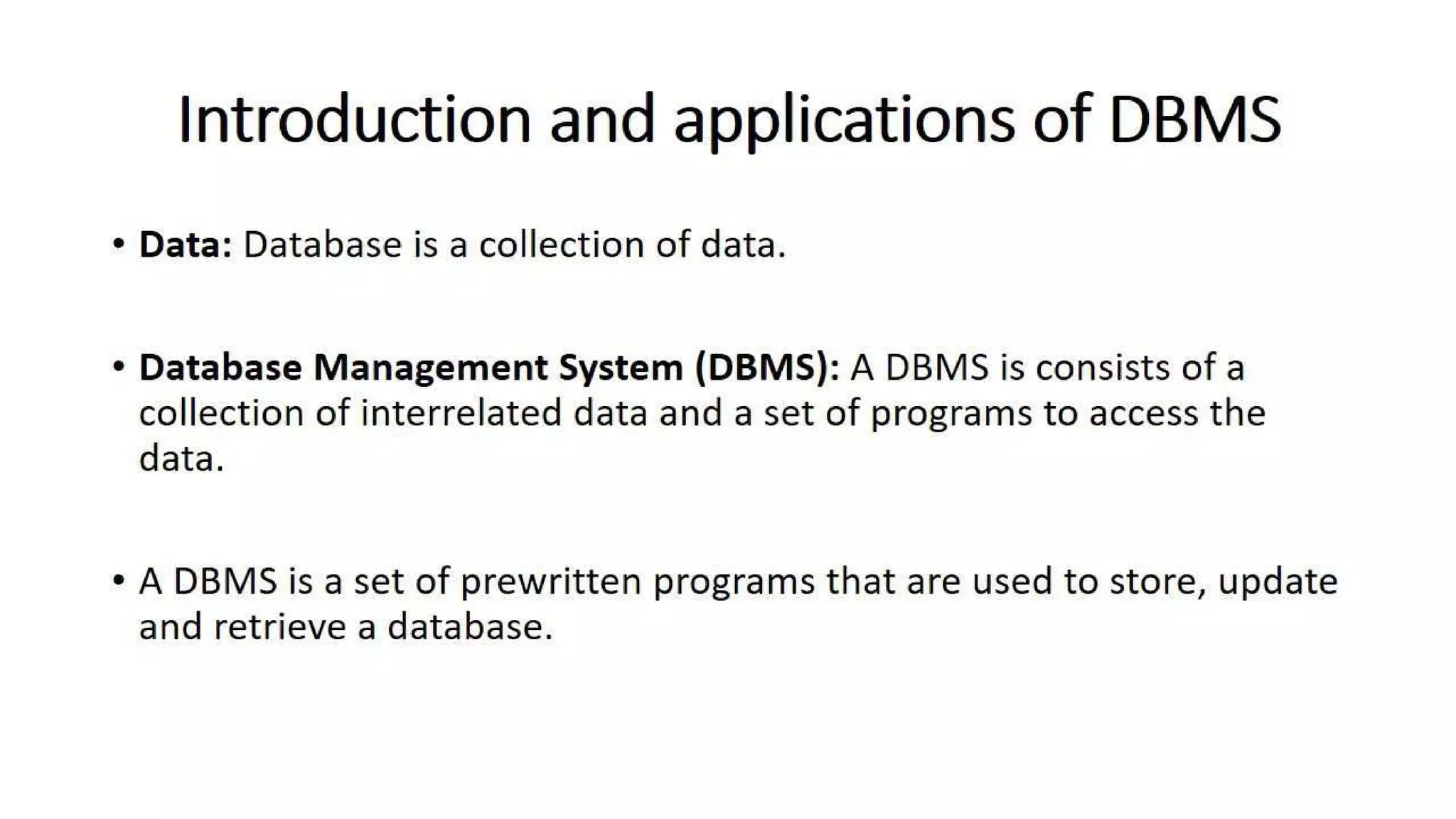 DBMS Unit 1 - Introductory concepts of DBMS | PDF | Databases | Computer Software and Applications
