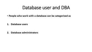 DBMS Unit 1 - Introductory concepts of DBMS | PPT