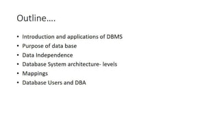 DBMS Unit 1 - Introductory concepts of DBMS | PPT