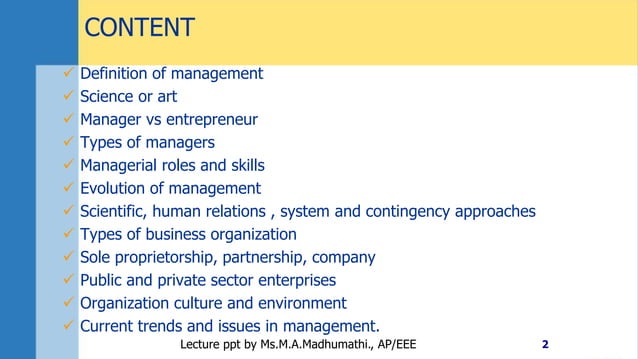 INTRODUCTION TO MANAGEMENT | PPT