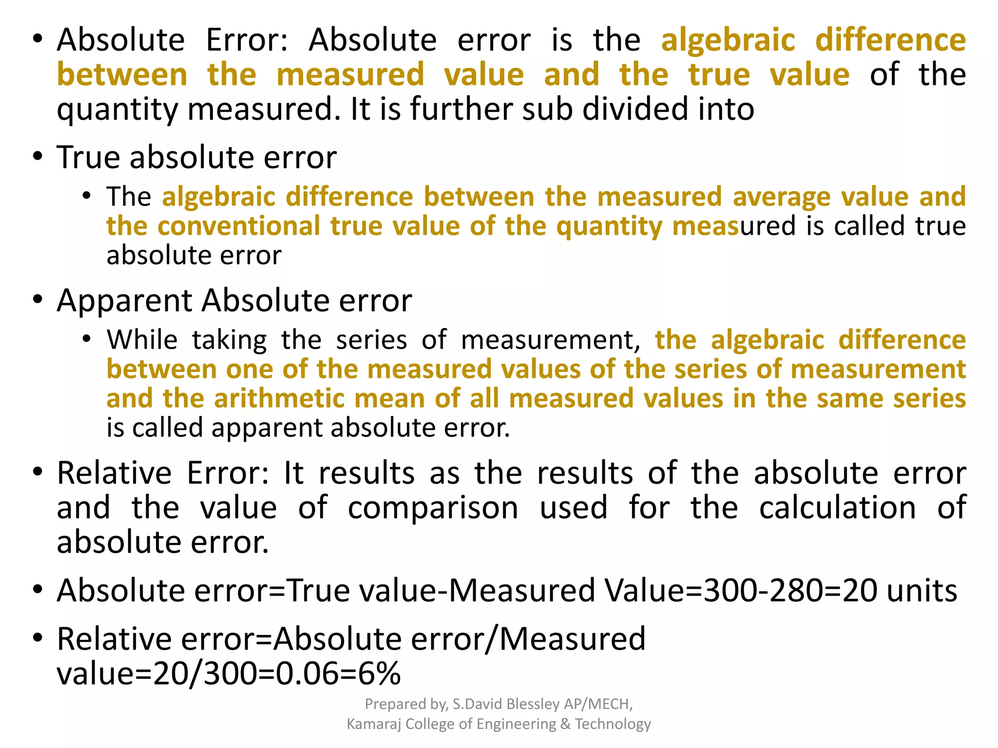 Unit 1 Basics of Metrology | PPTX