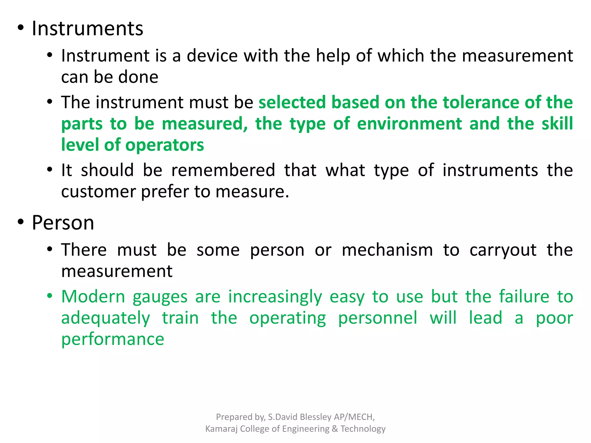Unit 1 Basics of Metrology | PPTX