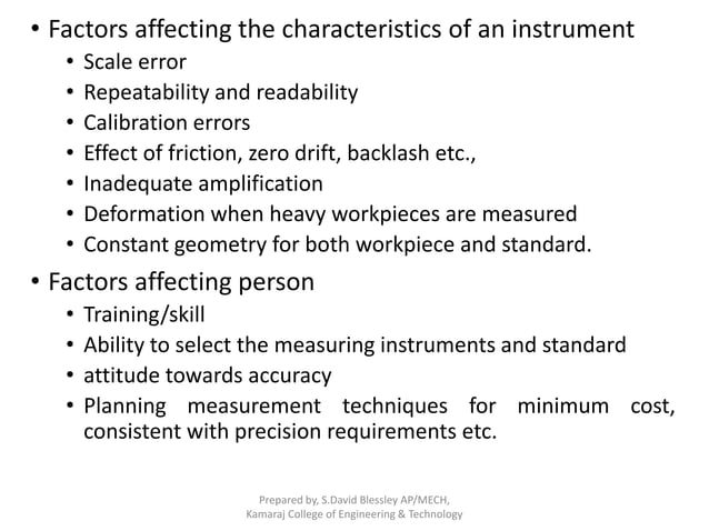 Unit 1 Basics of Metrology | PPTX