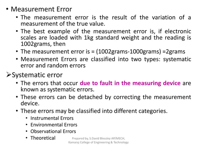 Unit 1 Basics of Metrology | PPTX