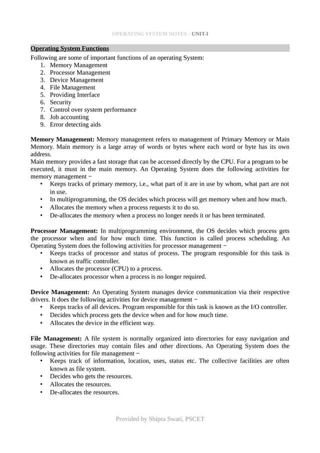 Operating System Introduction Pdf Operating Systems Computer