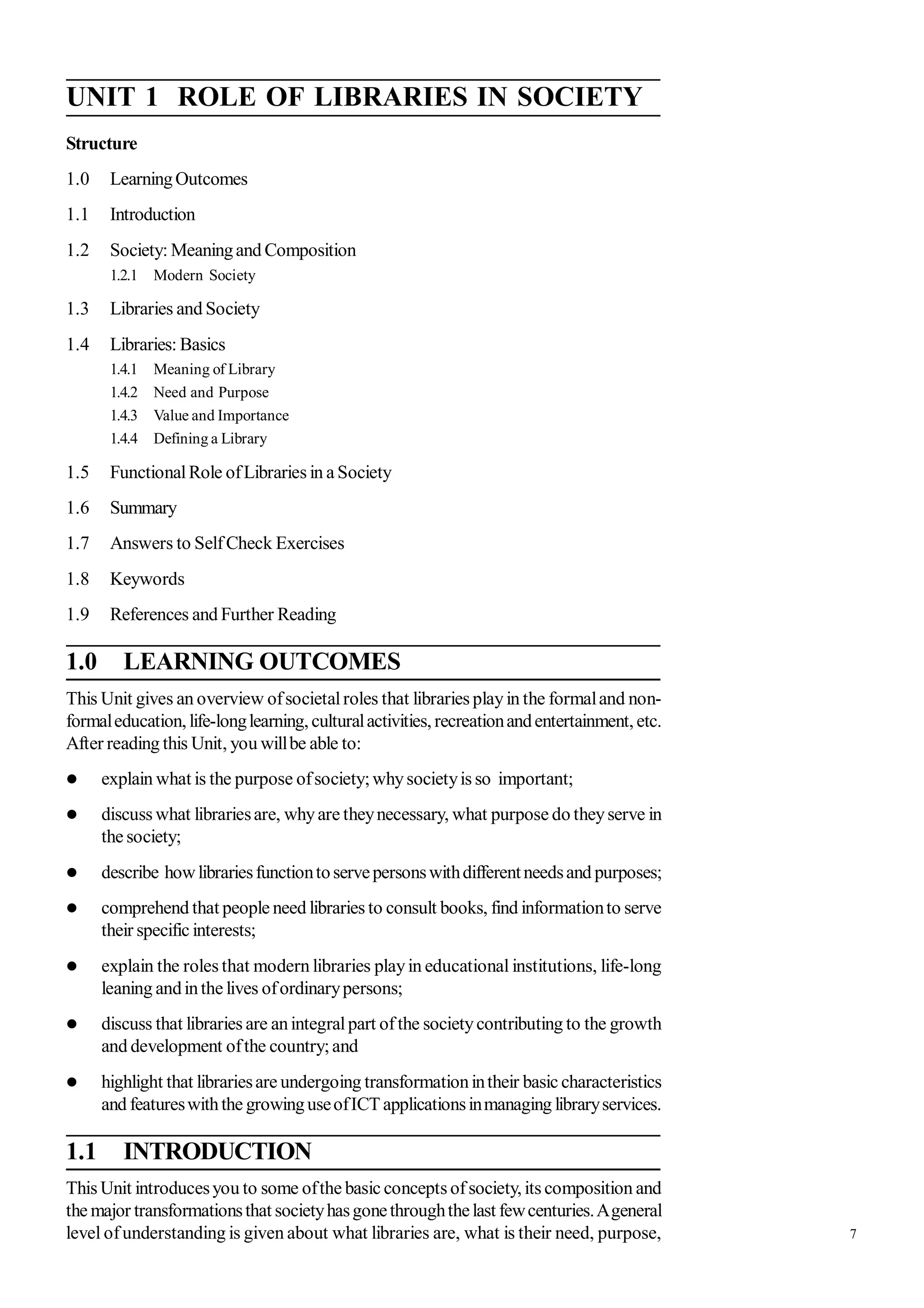 Role of Libraries in society | PDF