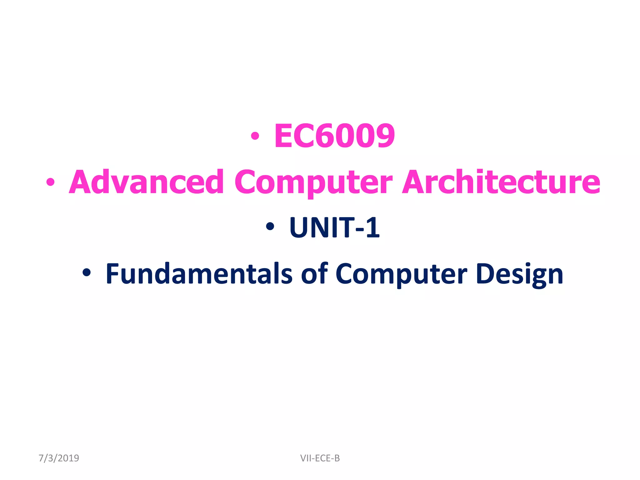 FUNDAMENTALS OF COMPUTER DESIGN | PPTX