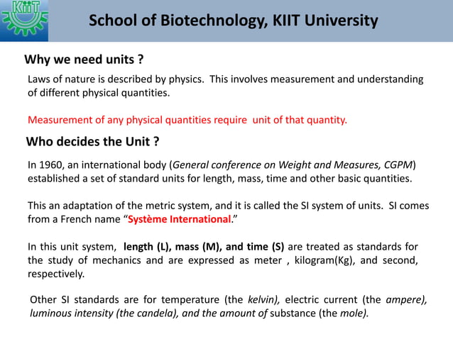 Unit-1 : Units and Dimensions | PPTX