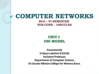 Computer Networks - OSI Model and its functions | PPT
