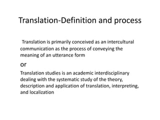 Introduction to Translation Theory | PPTX