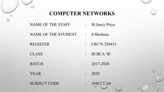 COMPUTER NETWORKS UNIT 1 | PPT
