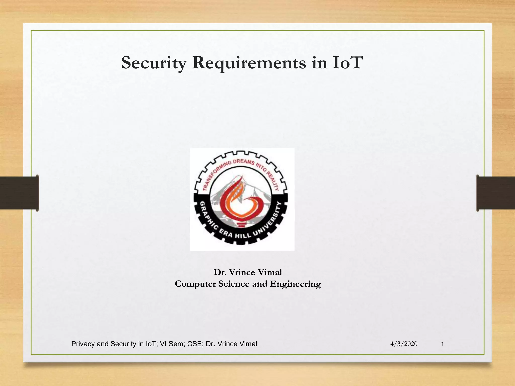 Security Requirements in IoT Architecture | PPT
