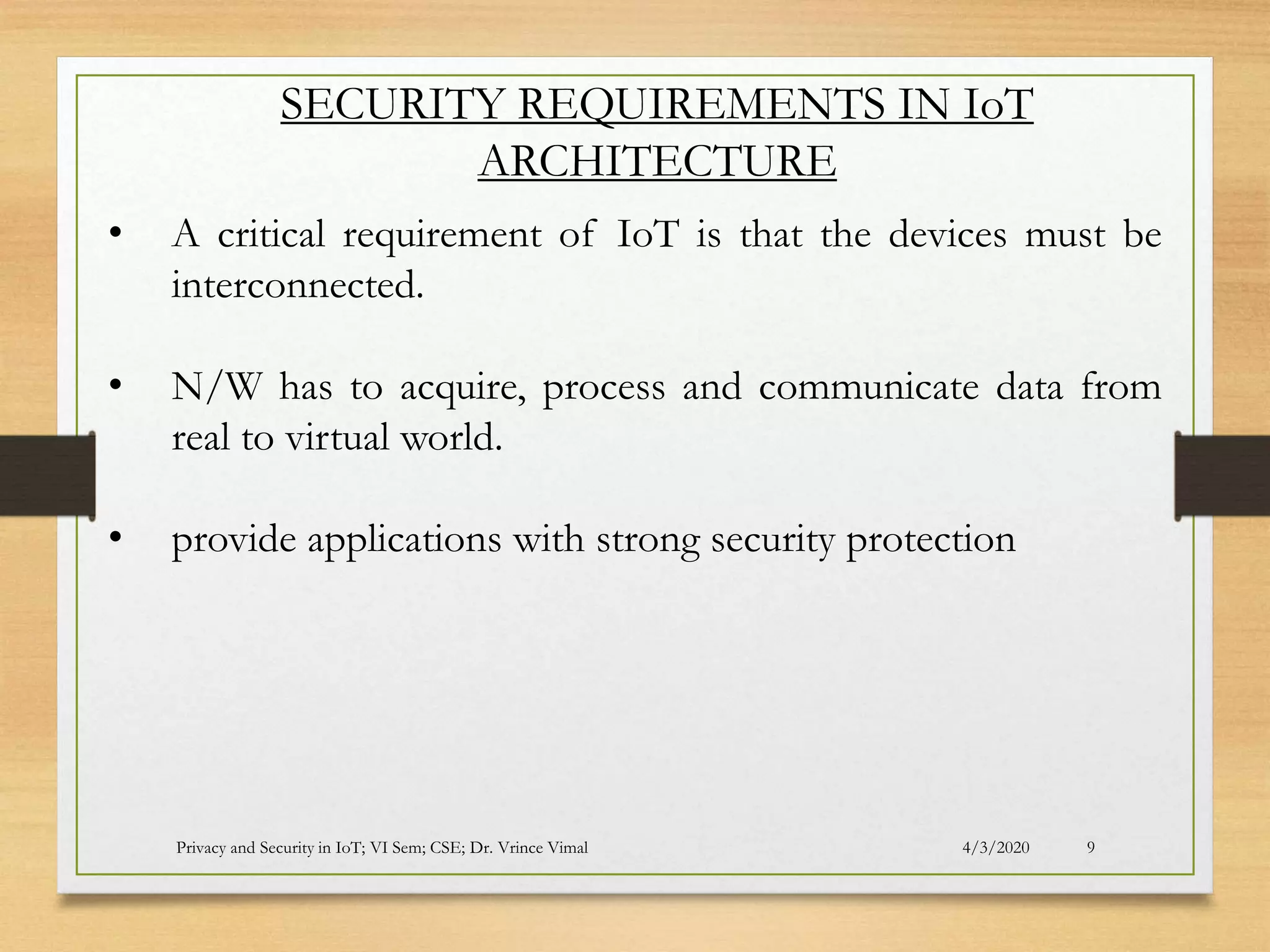 Security Requirements in IoT Architecture | PPT