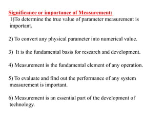 Introduction to measurements systems | PPTX