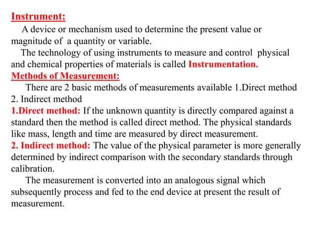 Introduction to measurements systems | PPTX