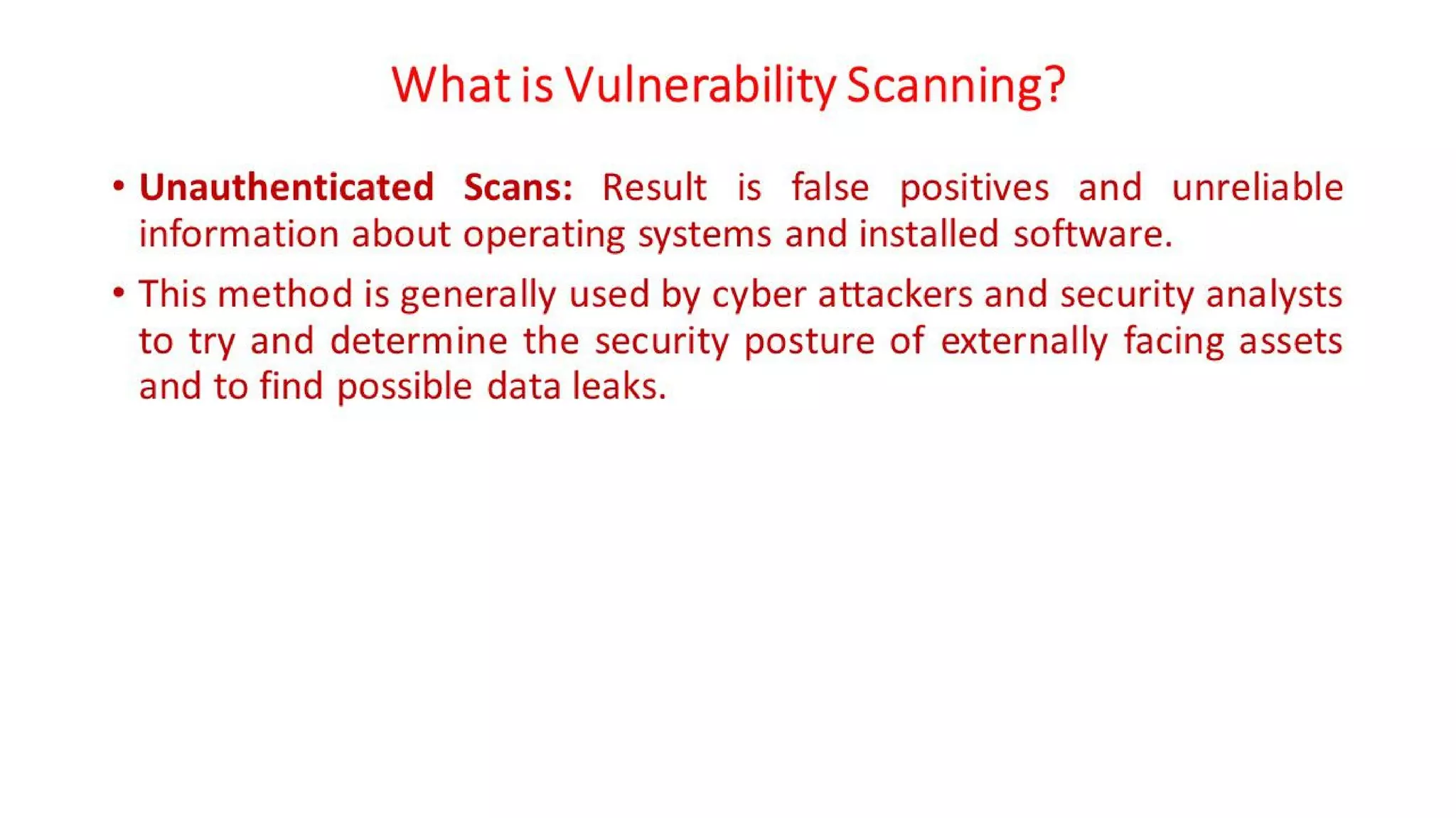 Cyber Security - Unit - 1 - Systems Vulnerability Scanning Overview of Vulnerability Scanning | PDF