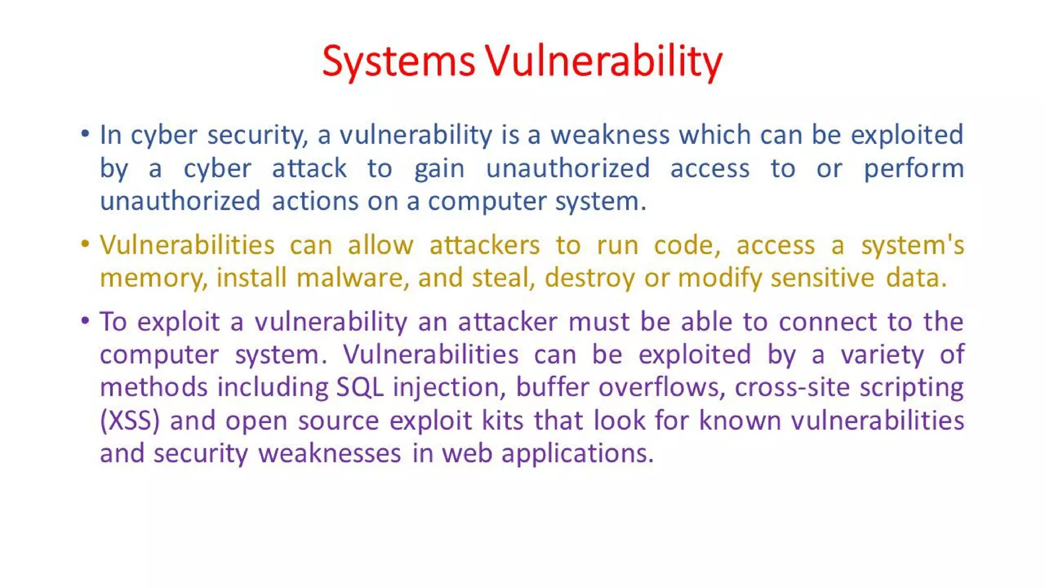 Cyber Security - Unit - 1 - Systems Vulnerability Scanning Overview of Vulnerability Scanning | PDF