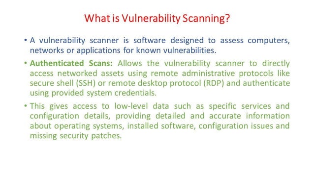 Cyber Security - Unit - 1 - Systems Vulnerability Scanning Overview of ...