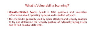 Cyber Security - Unit - 1 - Systems Vulnerability Scanning Overview of ...