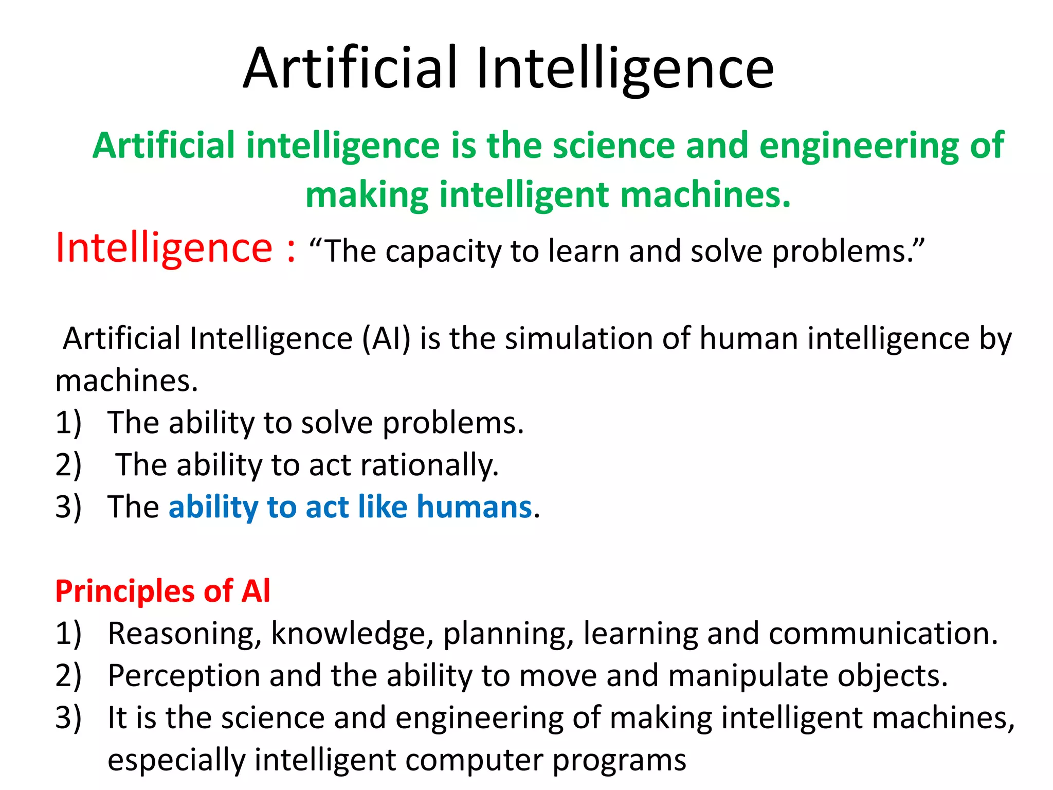 Introduction of Artificial Intelligence | PPT
