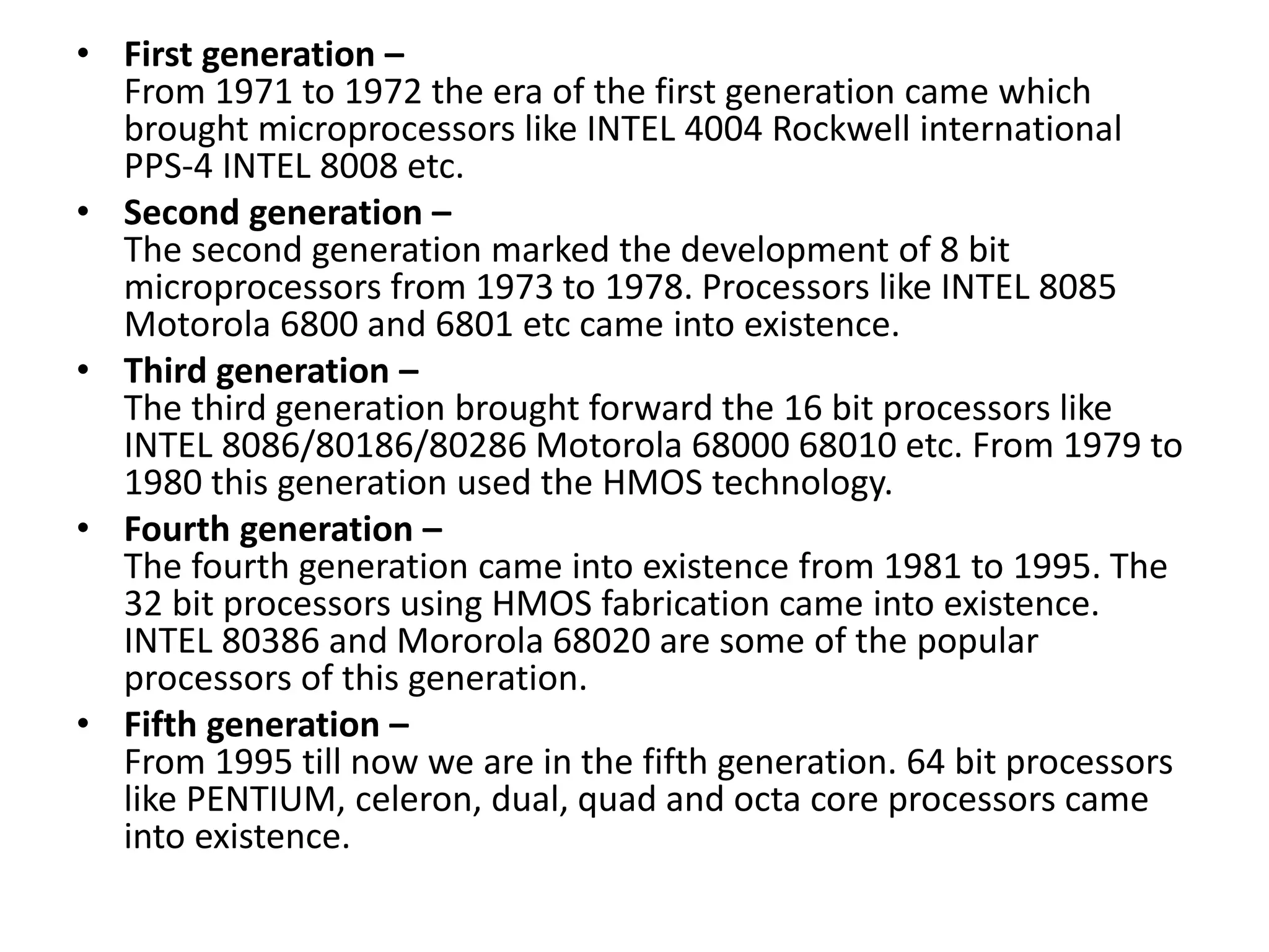 introduction to microprocessors | PPTX