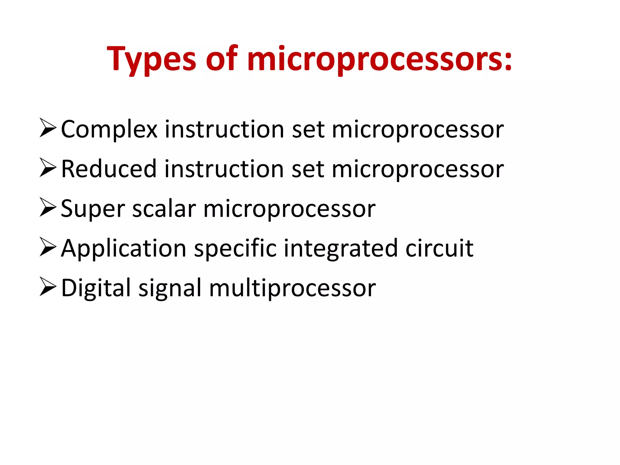 introduction to microprocessors | PPTX