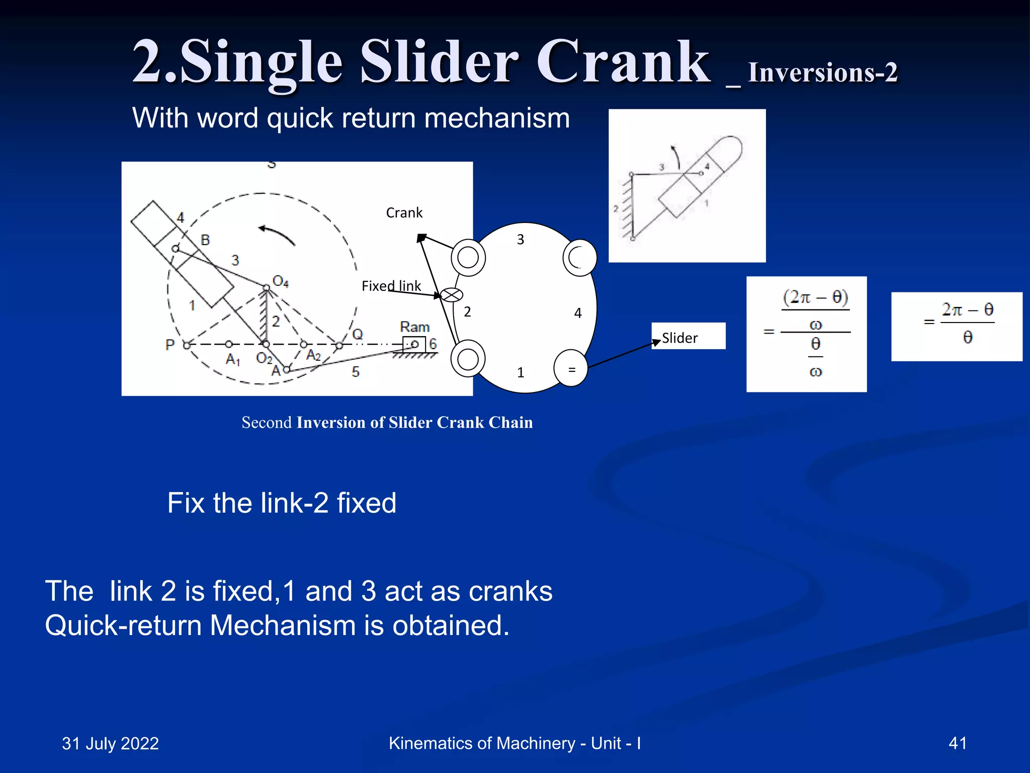 4 bar mechanism and its inversions | PPT